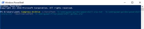 how to zip and unzip files using powershell in windows