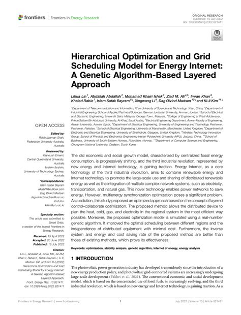 pdf hierarchical optimization and grid scheduling model for energy