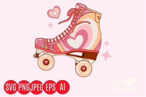 Lets Roll Girls Retro Roller Skate Graphic By Sopagraphics · Creative