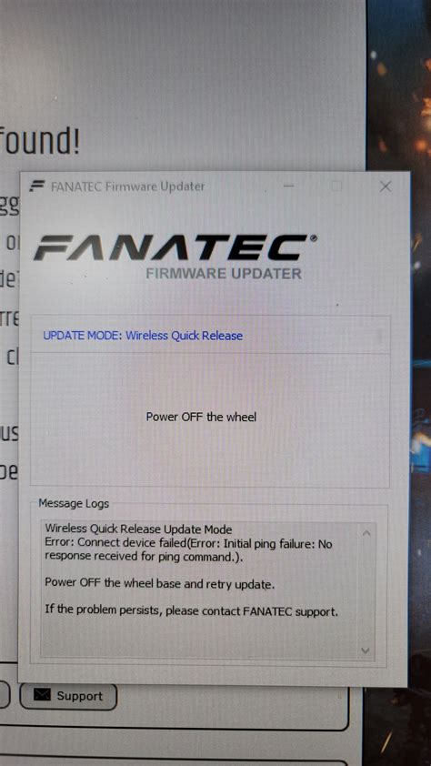 firmware updater error connect device failed error initial ping
