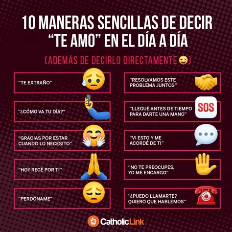 Infografía 10 Maneras Sencillas De Decir Te Amo Catholic Link