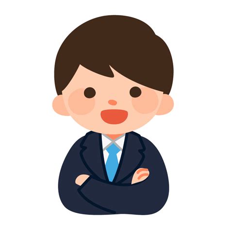 笑顔のスーツの男性 フリーイラスト素材のぴくらいく｜無料ダウンロード可能です