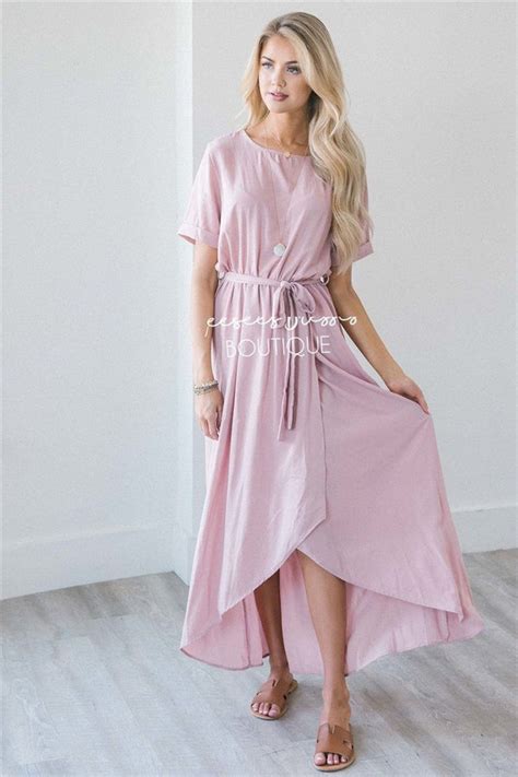 Soft Pink Wrap Dress Modest Church Dress Best And Affordable Modest