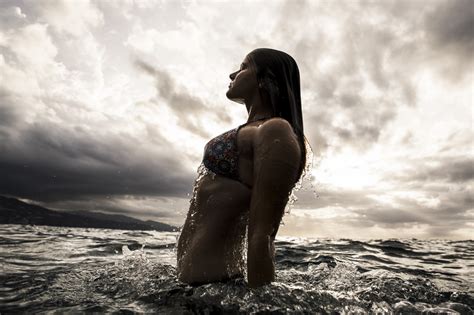 Wallpaper Sea Sky Wet Body Women Outdoors 500px Water 2048x1365