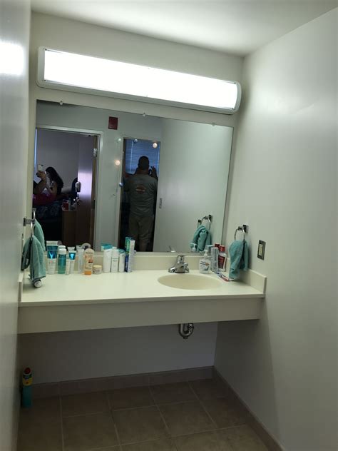 University Dorms George Mason Bathroom Lighting College Mirror