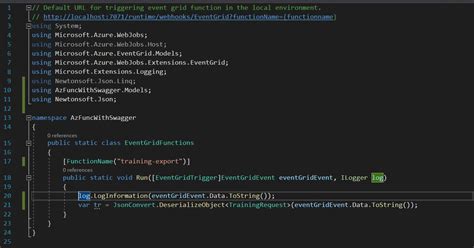 how to debug azure event grid trigger function using postman