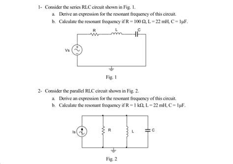 Solved 1 Consider The Series Rlc Circuit Shown In Fig 1