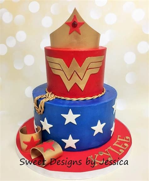 Wonder Woman Cake By Sweetdesignsbyjesica Superhero Party