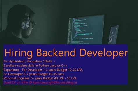 backend developer fxconsulting