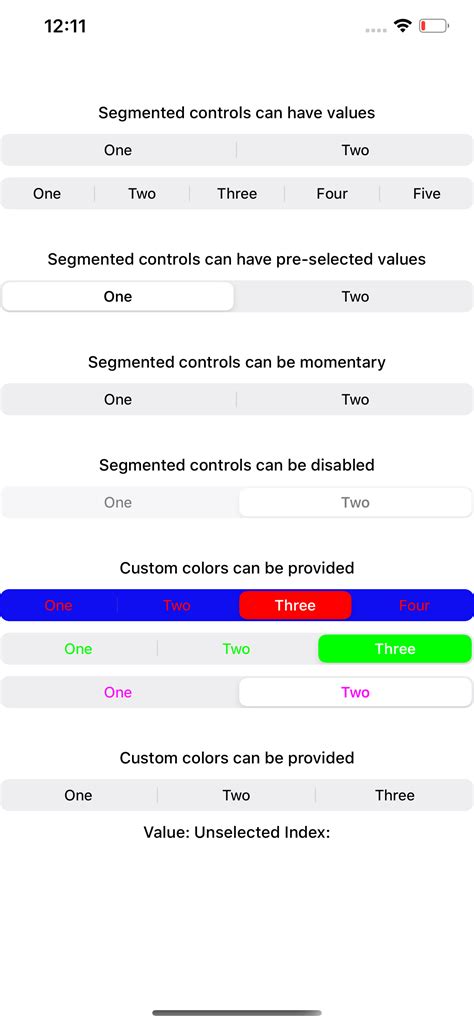 segmented control