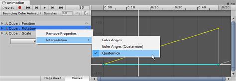 unity manual using animation curves