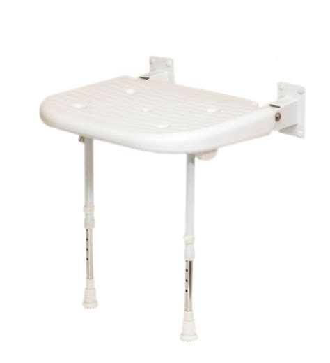 Wall Mounted Fold Up Blue Padded Shower Seat Support Legs 04070p