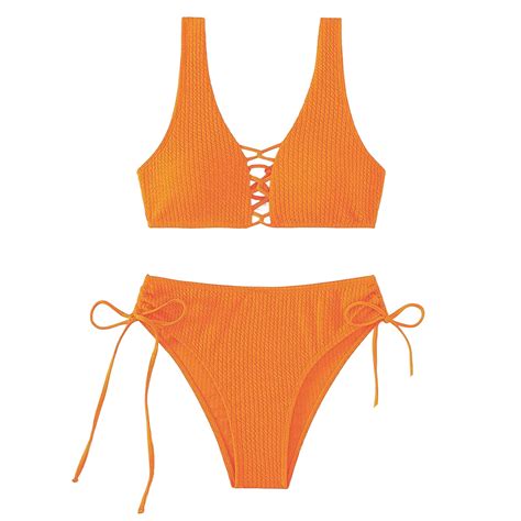 New Split Body Bikini Solid Color Sexy Womens Swimsuit Multi Swimsuit