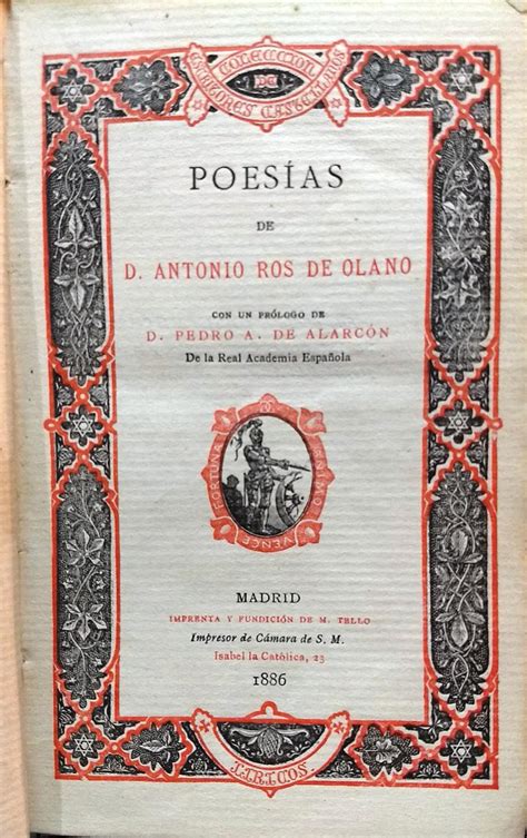 Poesías Prólogo Pedro A De Alarcón By Ros De Olano Antonio 1808