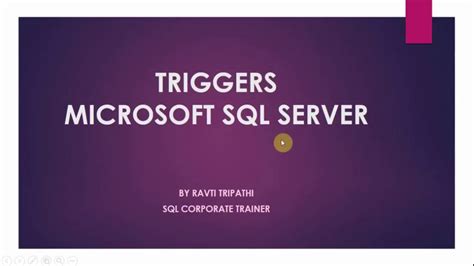 triggers in microsoft sql server youtube