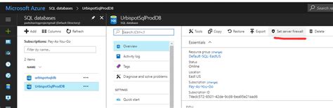 how to restore azure database to our sql server by