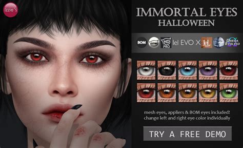 Second Life Marketplace Izzies Demo Immortal Eyes Halloween