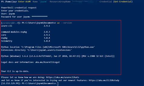 use the az installer on a vm through azure powershell
