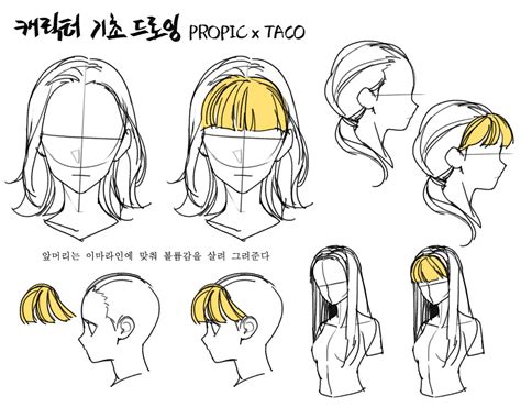 타코작가 On Twitter Cara Menggambar Sketsa Cara Menggambar Rambut