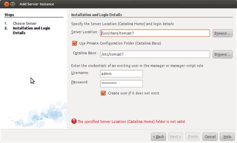 java configure tomcat 7 with netbeans on ubuntu server fault