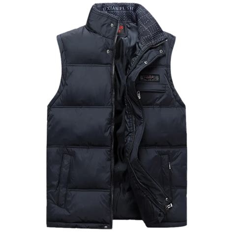 2017 Mens Sleeveless Vest Jackets Winter Casual Coats Male Plus Size
