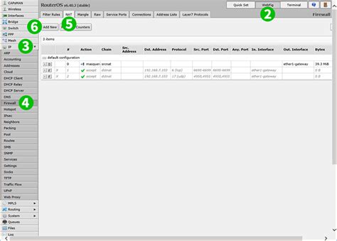 enable port forwarding for the mikrotik rb2011uias 2hnd in cfos software