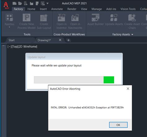 fatal error unhandled exception crash when opening a drawing containing