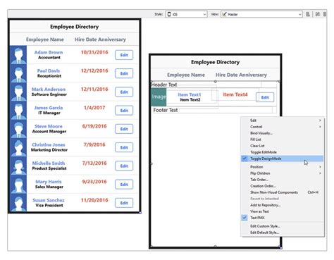 tlistview designmode and dynamicappearance delphiaball
