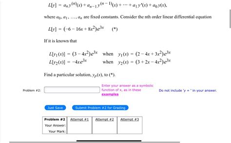Solved L[y] Any N X An−1y N−1 X ⋯ A1y′ X A0y X Where