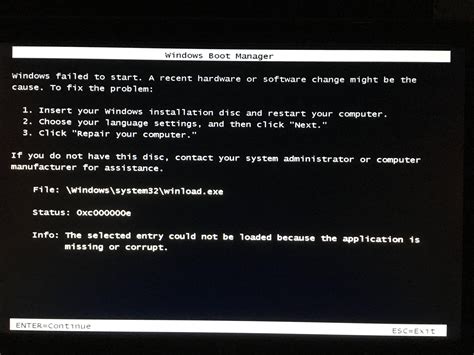 why does windows fail to start when attempting to install windows 10