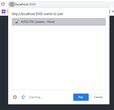 esp32 ota updates over ble from a react web application