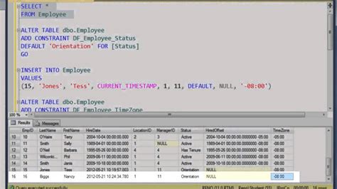 sql 2012 default constraints lab 1 3 youtube