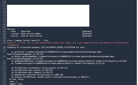 error git ls tree exited with status 128 fatal not a git repository