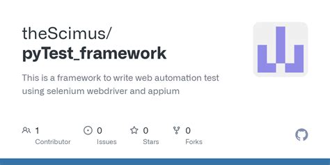github thescimus pytest framework this is a framework to write web