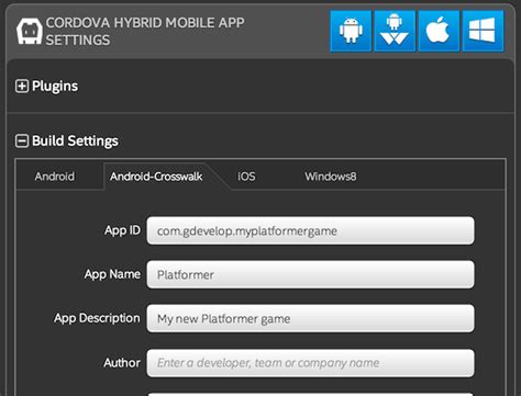 use intel xdk to export to android or ios [gdevelop wiki]
