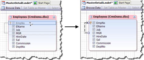 working with self referencing tables in master detail browser