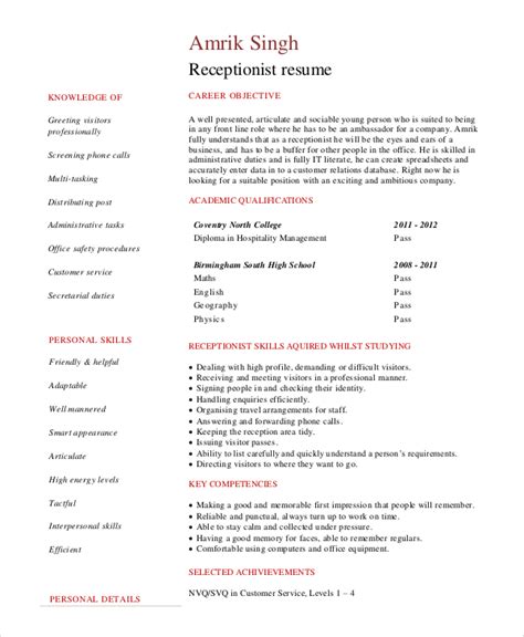 Free 6 Sample Resume Objective Templates In Ms Word Pdf