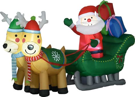 Homcom 7ft Christmas Inflatables Decorations Santa Claus On
