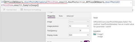 solved userphotometadata userid error power platform community