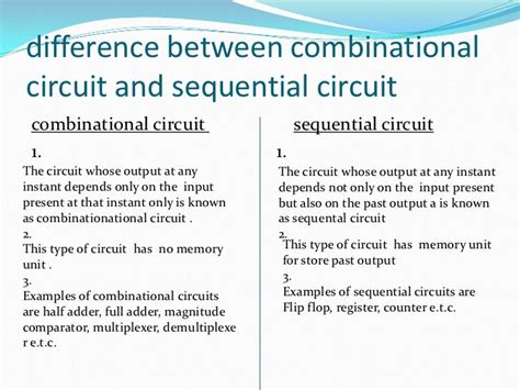 Difference Between Combinational And Sequential Circuits
