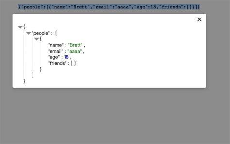 json formatter in modal chrome web store