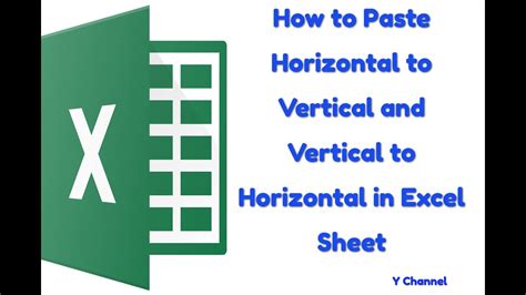 how to paste horizontal to vertical and vertical to horizontal in excel