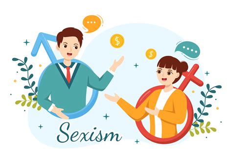 Sexism Illustration With Gender Inequality Between Men And Women In