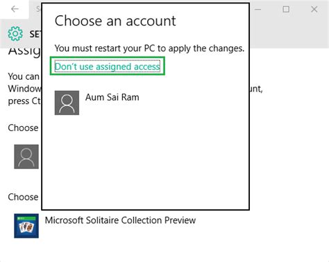 how to organize assigned access in windows 10