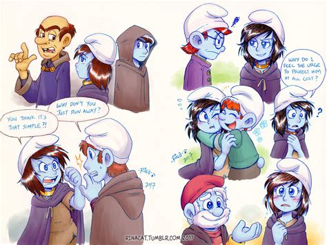 Four Eyed Cat Lady — More Tall Au She Was Not A Happy Smurf When They