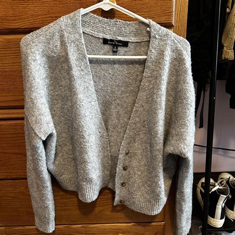 Plain Heather Gray Cardigan Barely Worn Great Depop