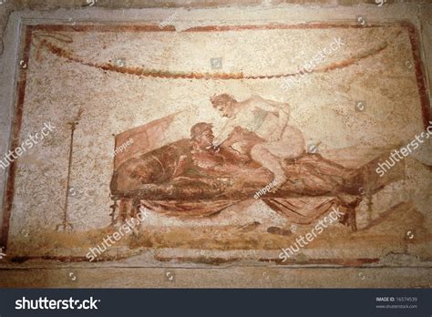 Ancient Fresco Pompeii Adult Brothel Artwork Foto De Stock 16574539