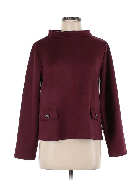 Ann Taylor Solid Maroon Burgundy Long Sleeve Blouse Size M 70 Off