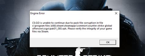csgo is unable to continue due to pack file corruption r globaloffensive