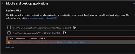 appreg portal cant enter msal redirect uri · issue 110 · azure samples